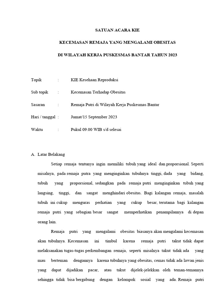 Sap - Rahayu Nida Mardiah - Kecemasan Remaja Obesitas | PDF