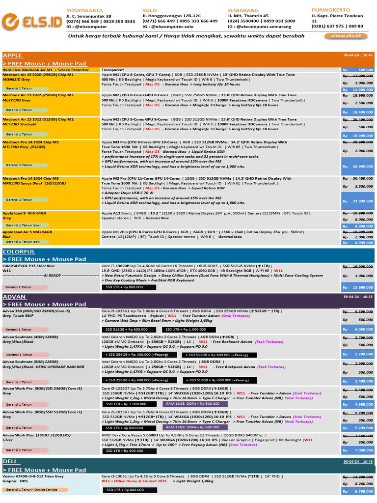 ELS 30 April 2024 | PDF | Apple Inc. | Computer Hardware
