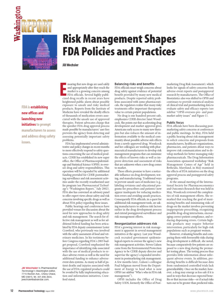 Risk Management Shapes | PDF | Food And Drug Administration ...