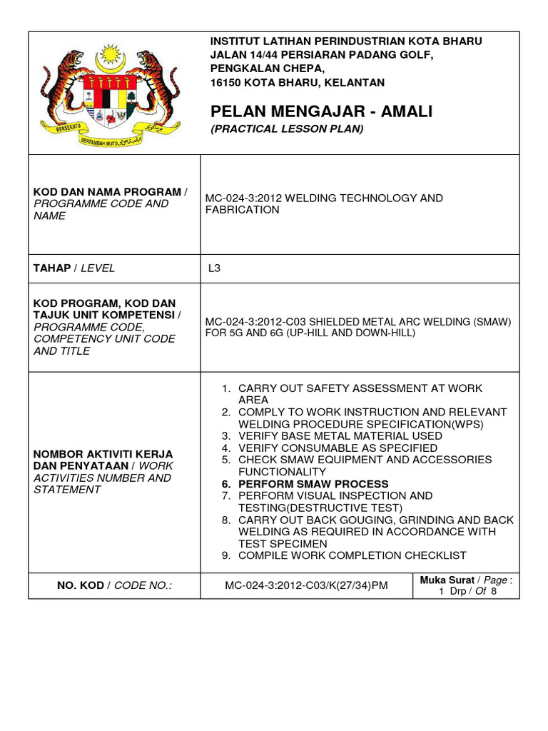 Pelan Mengajar Amali Rawatan Haba | PDF