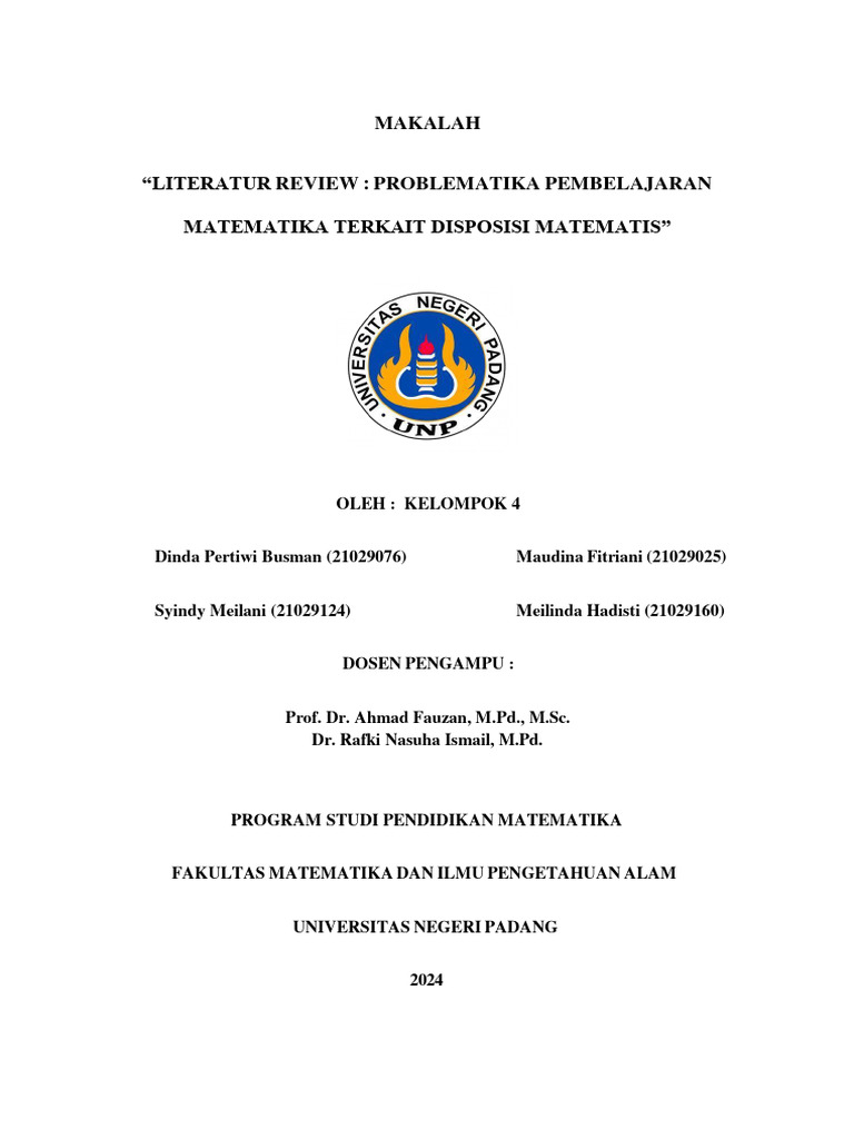 Makalah Kelompok 4 (Disposisi Matematis) | PDF