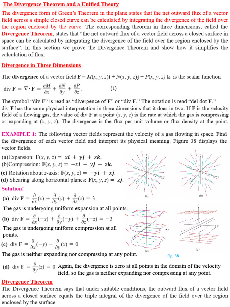 Divergence Theorem Explained | PDF | Divergence | Flux