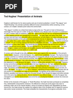 The Jaguar Poem by Ted Hughes | PDF | Poetry