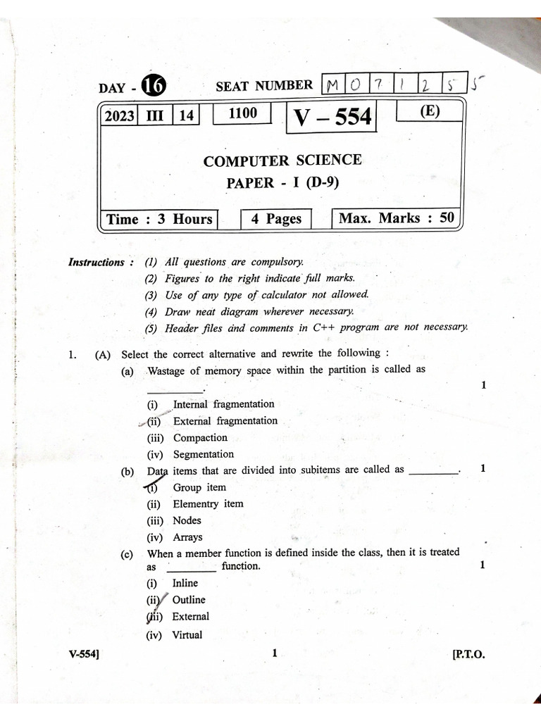 cs1 QP 2023,2022,2020 | PDF