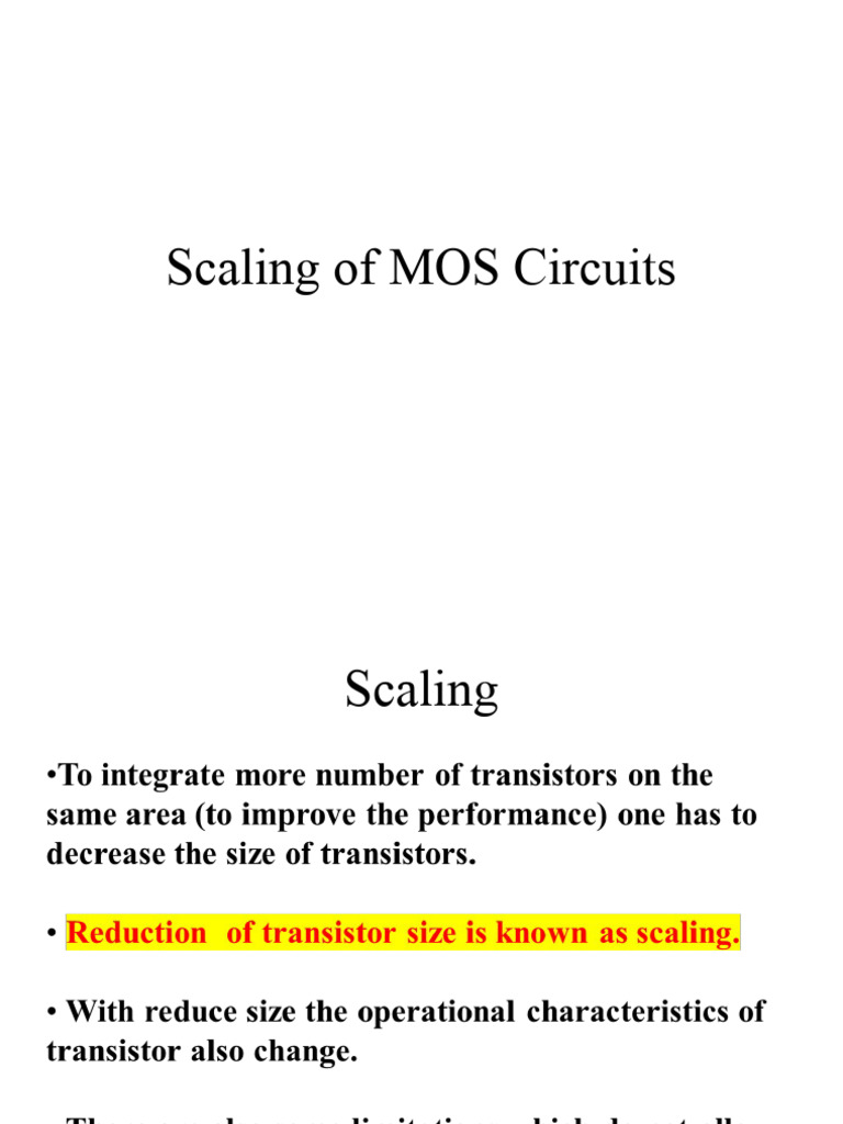 Scaling of MOS Circuits | PDF