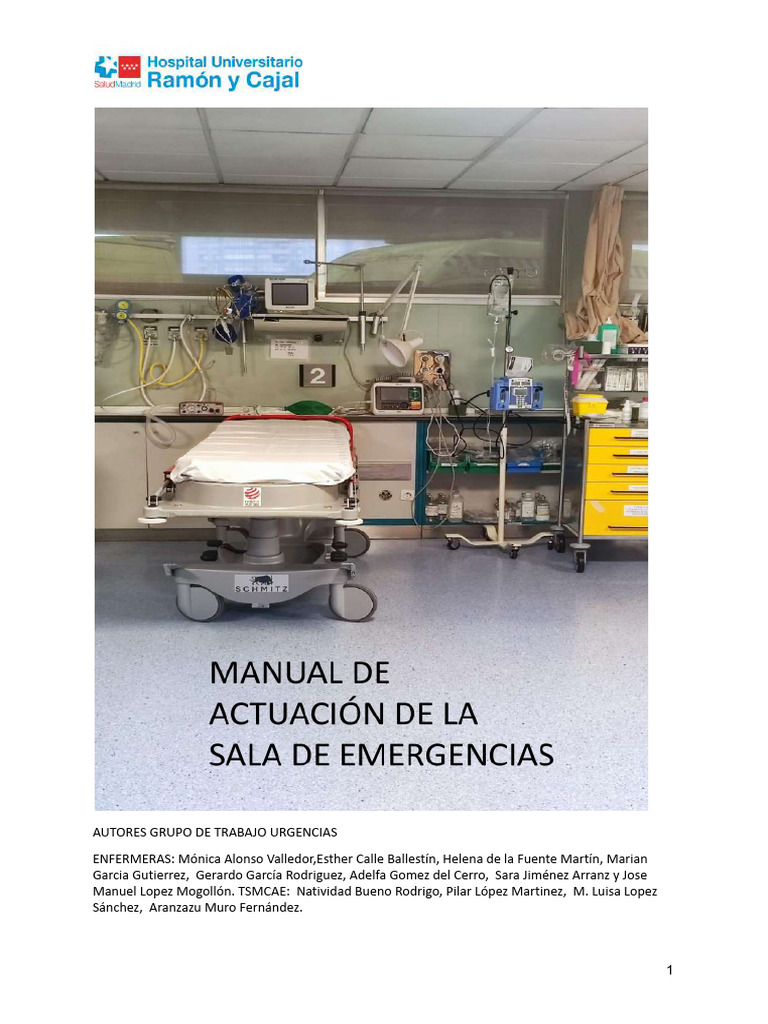 MANUAL DE ACTUACIÓN SALA DE EMERGENCIAS - Compressed | PDF | Departamento de Emergencia ...
