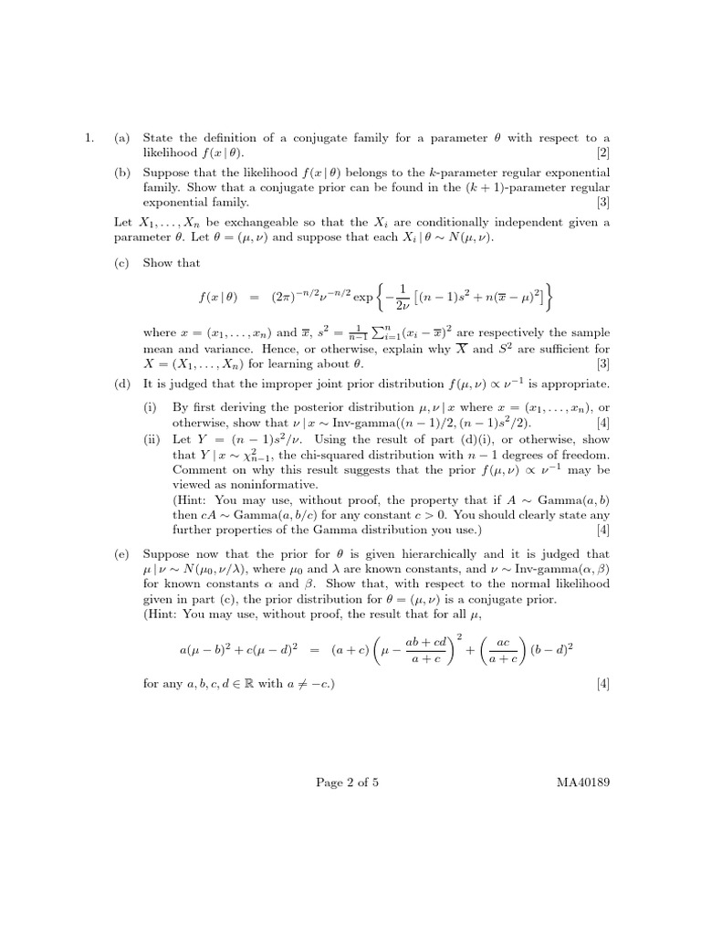 MA40189 20 Closed | PDF | Estimator | Probability