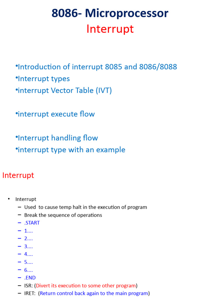 8086 Interrupts Overview | PDF