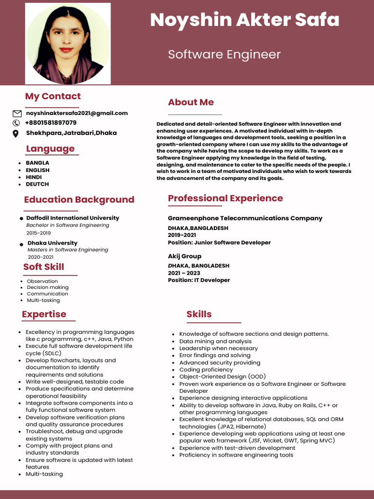 Safa CV | PDF | Software | Computer Programming