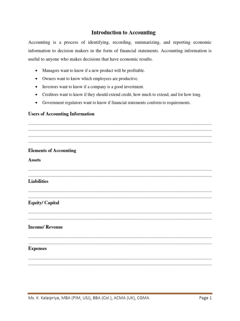 Intro to Accounting Basics | PDF | Debits And Credits | Financial Accounting