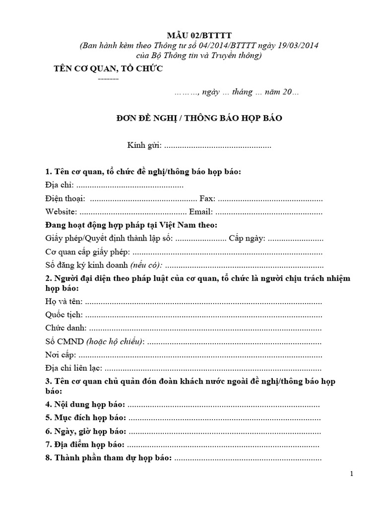 Mau Cap Phep Hop Bao NC | PDF