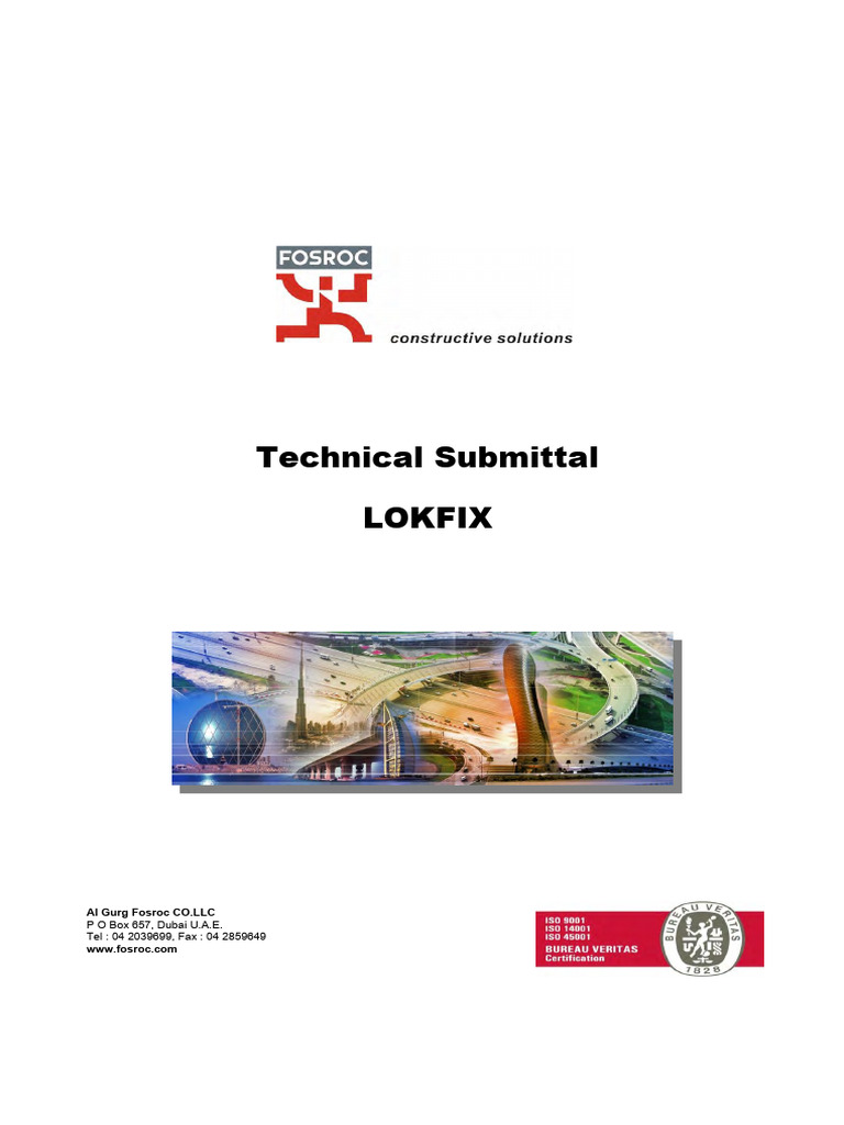 Lokfix Fosroc For Anchoring | PDF | Strength Of Materials | Concrete