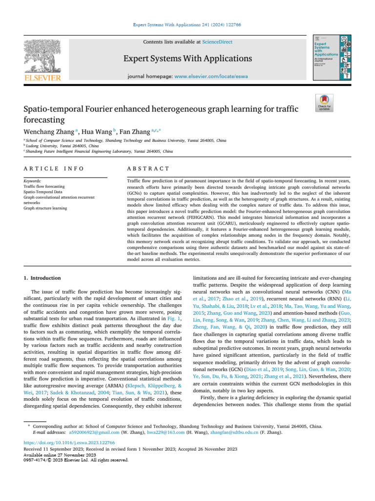 Spatio Temporal Fourier Enhanced Heterogeneous Grap - 2024 - Expert Systems With | PDF ...