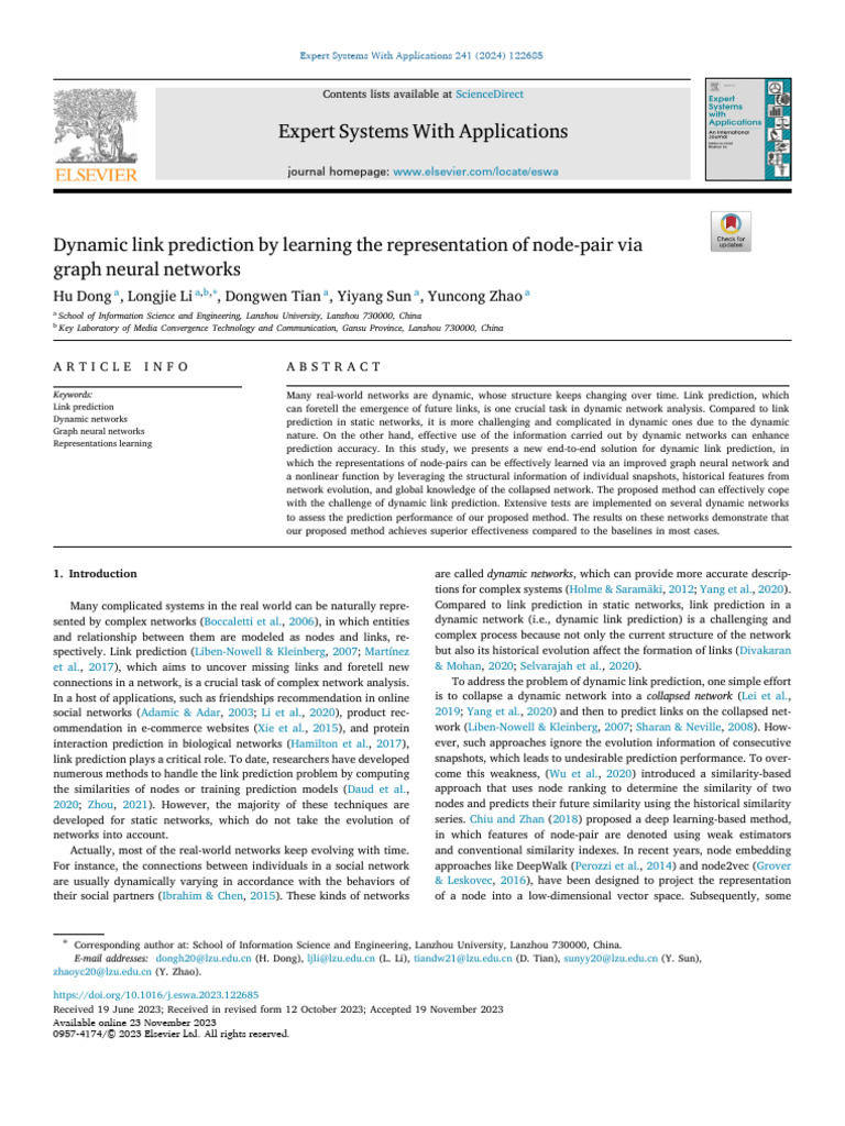 Dynamic Link Prediction with GNNs | PDF | Applied Mathematics | Networks