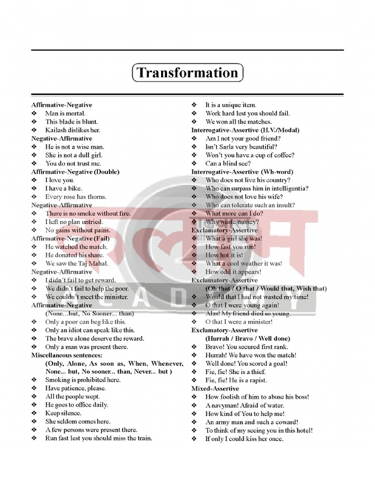Transformation 1 | PDF
