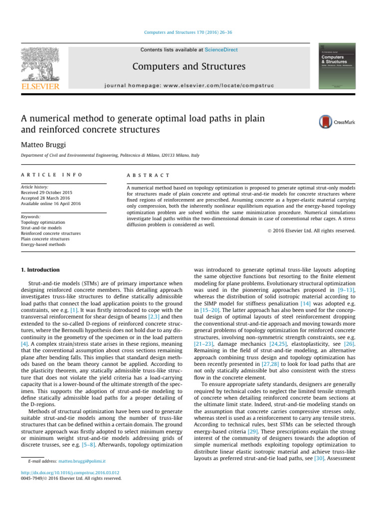 2016 Bruggi A Numerical Method To Generate Optimal Load Paths in Plain ...