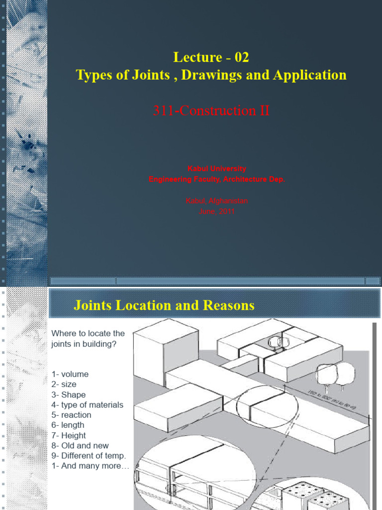 02 - Type of Joints Drawings and Application | PDF | Masonry | Roof