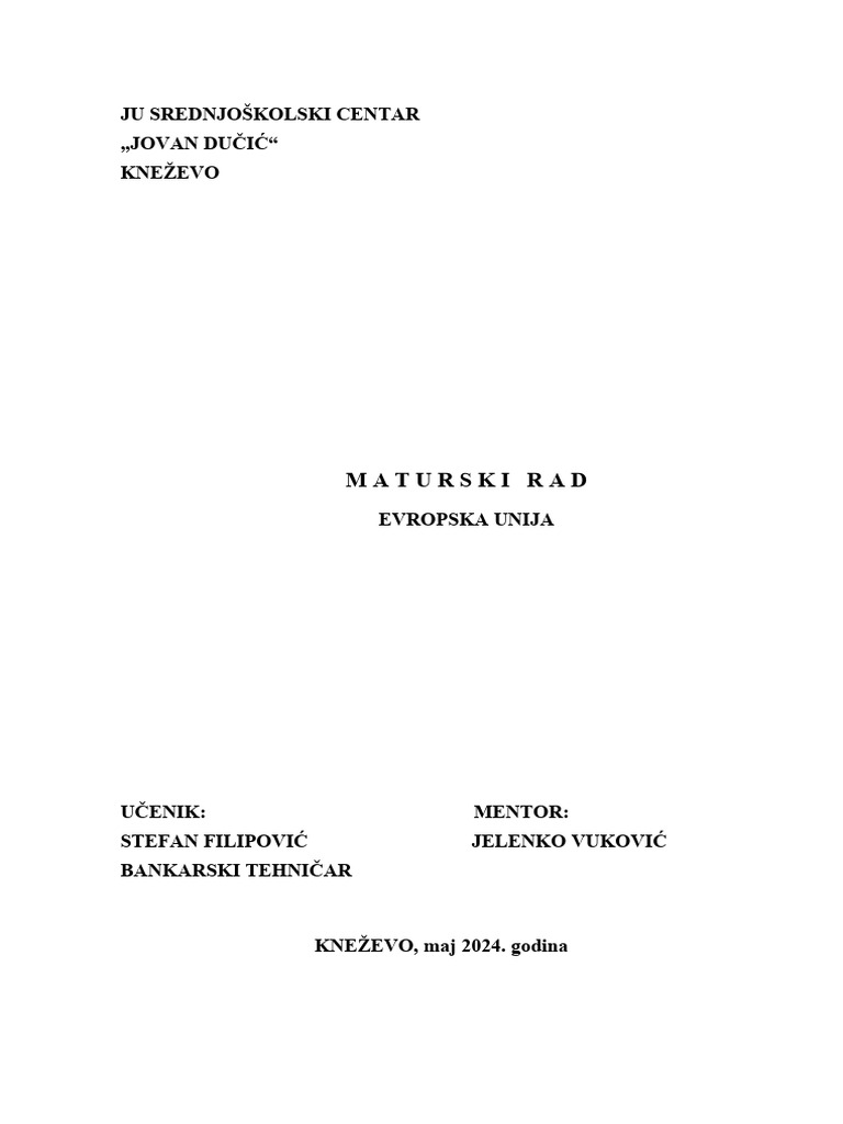 Evropska Unija | PDF