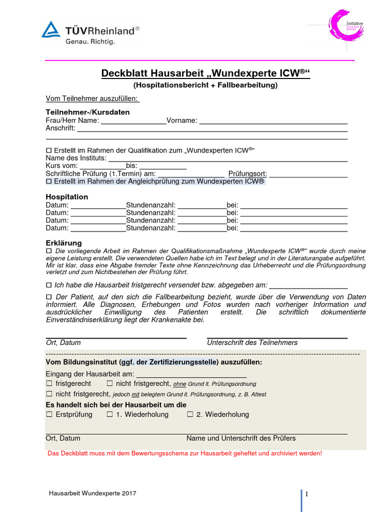 Hausarbeit - Wundexperte ICW | PDF