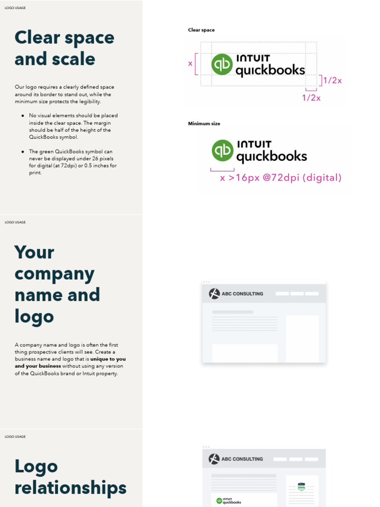 QuickBooks Logo Clear Space Guidelines | PDF