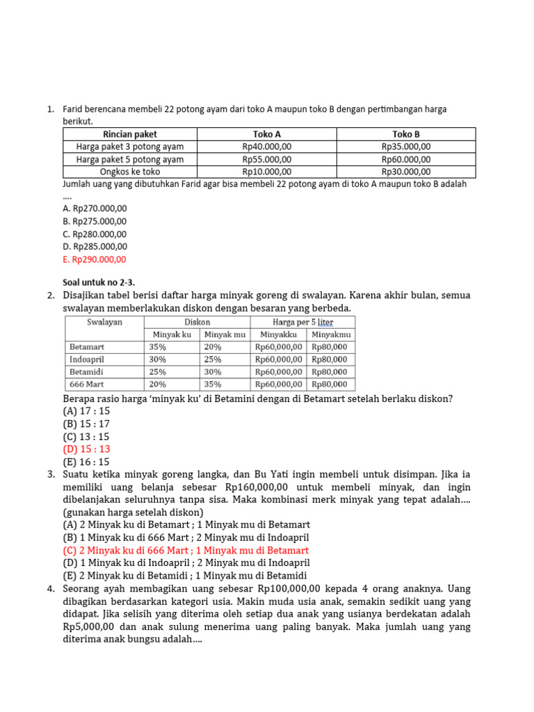 Penalaran Numerik 3 | PDF