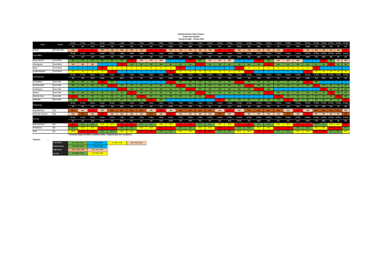 Schedule 26 April - 25 May 2024 | PDF | Engines | Internal Combustion ...