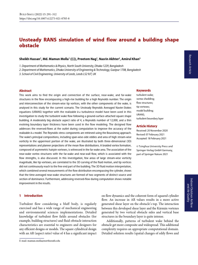 A Building Shape Obstacle | PDF | Turbulence | Fluid Dynamics
