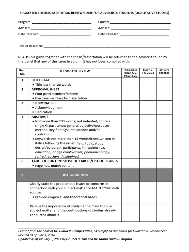 Advisees Guide Quantitative & Qualitative IMRAD Version | PDF ...