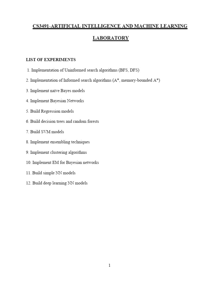 AIML MANUAL Word Final | PDF | Computer Programming | Algorithms AIML MANUAL Word Final | PDF | Computer Programming | Algorithms