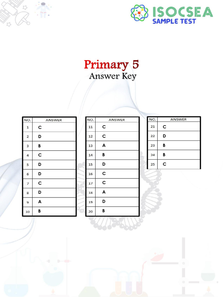 Primary 5 Answer Key Guide | PDF
