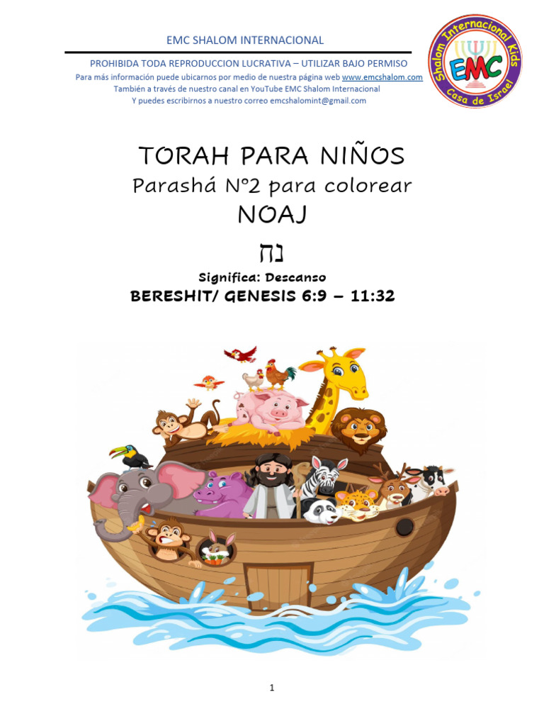Parasha 2 Noaj NN - Os 3-5 An - Os 5784 | PDF | Noé | Arca de Noé