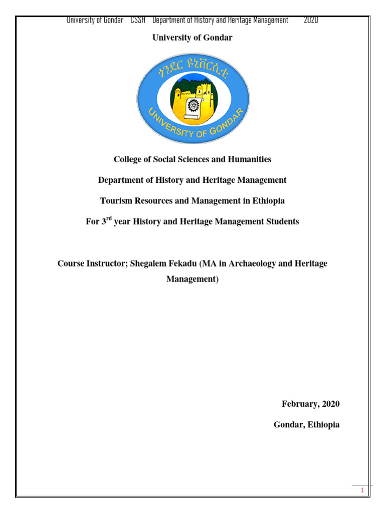 Handout For Tourism Resource Module | PDF | Homo | Tourism