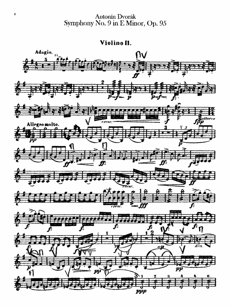 Sinfonia No9 Dvorak - Violin - Página - 01 | PDF