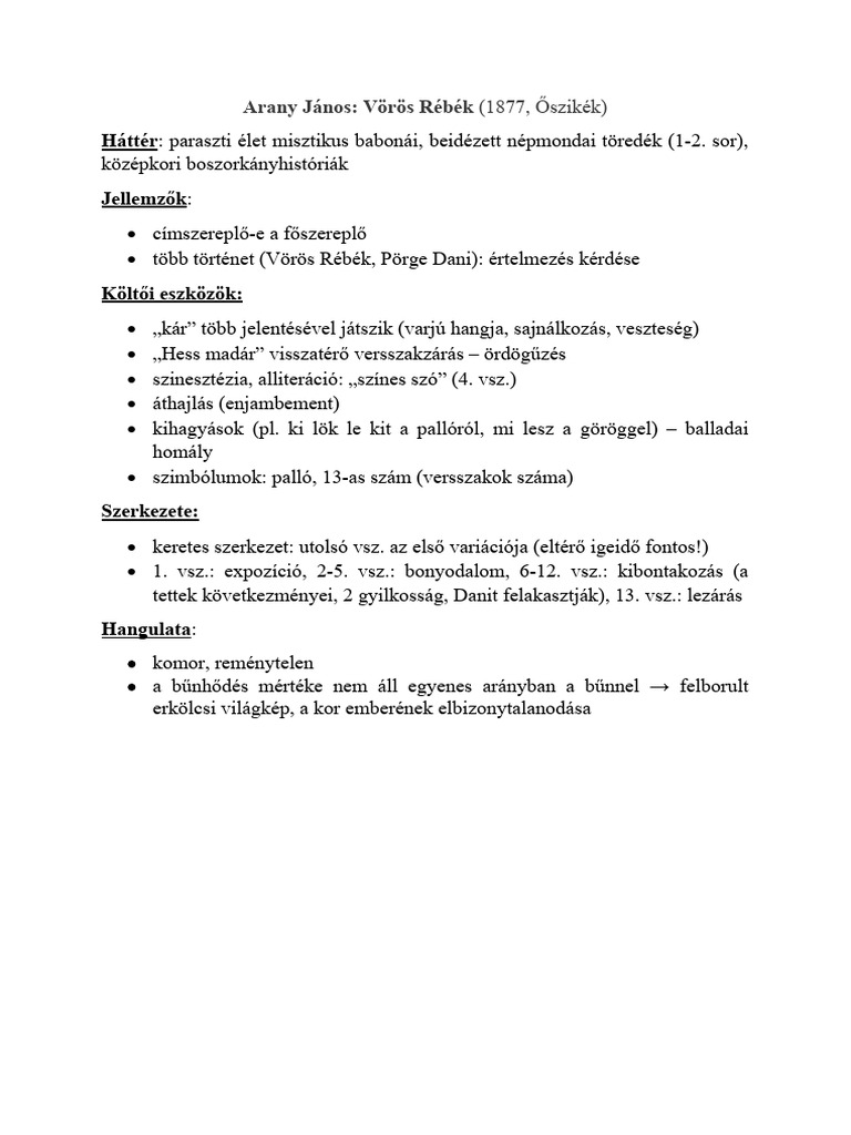 Voros Rebek - Vazlat | PDF