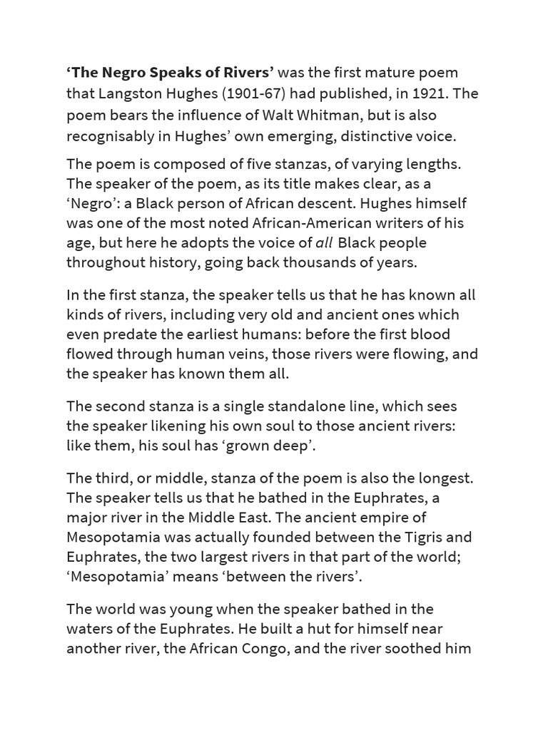 African Heritage Through Rivers | PDF | Poetry