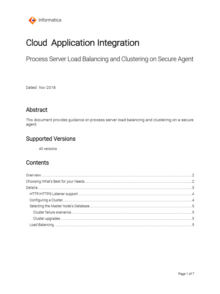 Cloud Application Integration - Process Server Load Balancing and Clustering On Secure Agent ...