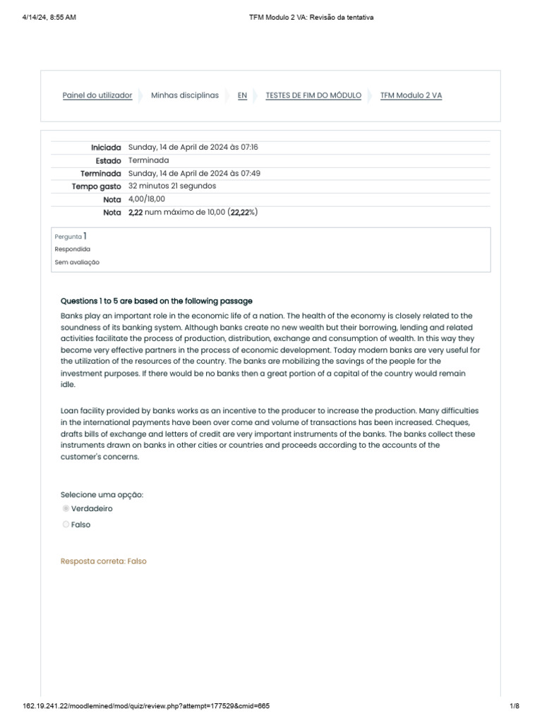 TFM Modulo 2 VA - Revisão Da Tentativa | PDF
