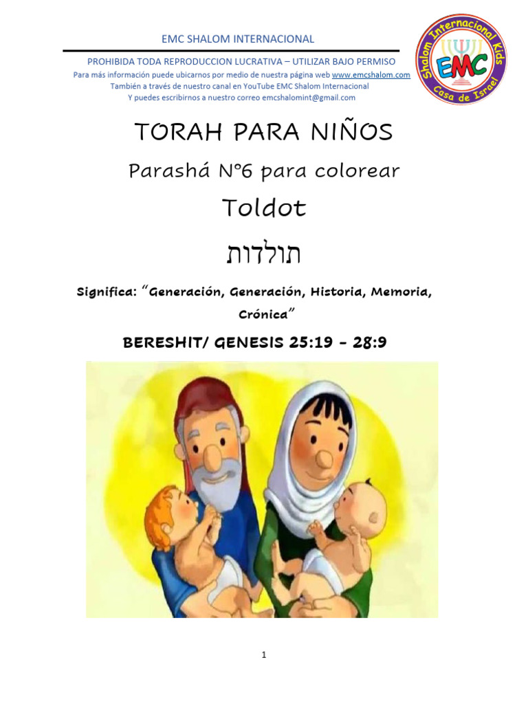 Parasha 6 Toldot Nin - Os 3-5 An - Os 5784 | PDF