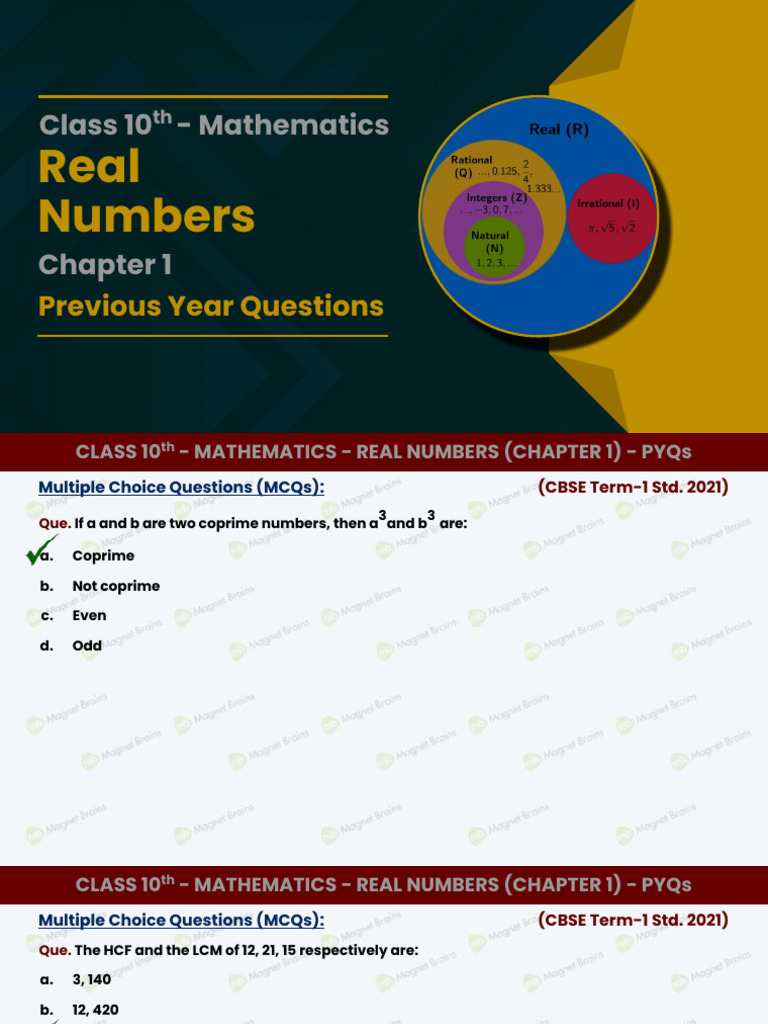 01 - Chapter 1 - Real Numbers - Previous Year Questions - Rahul Sir ...