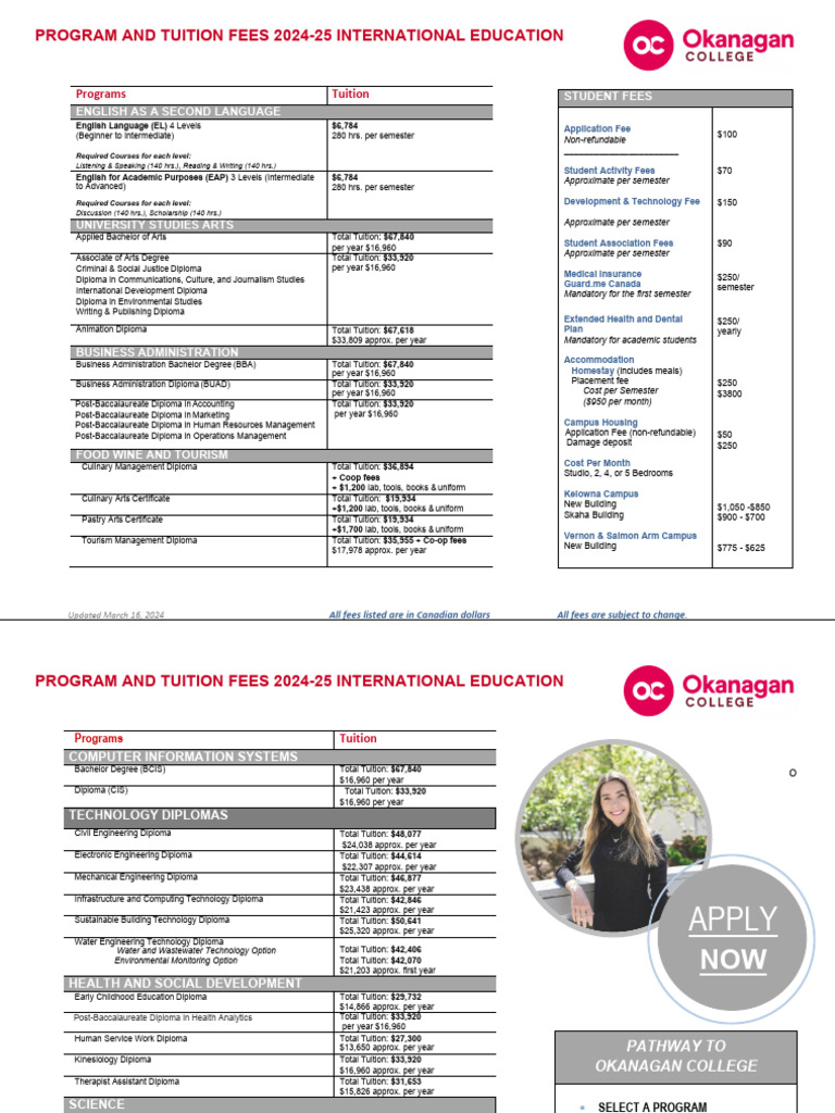 2024-25 International Program Fees | PDF