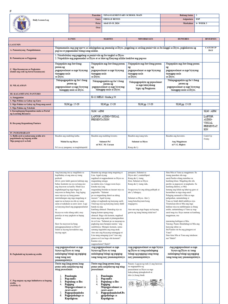 DLL Esp Q4 Week3 | PDF