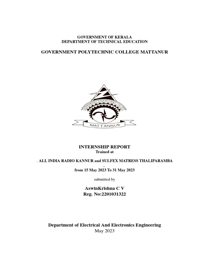 Akasavani Intership Report | PDF | Frequency Modulation | Transmitter