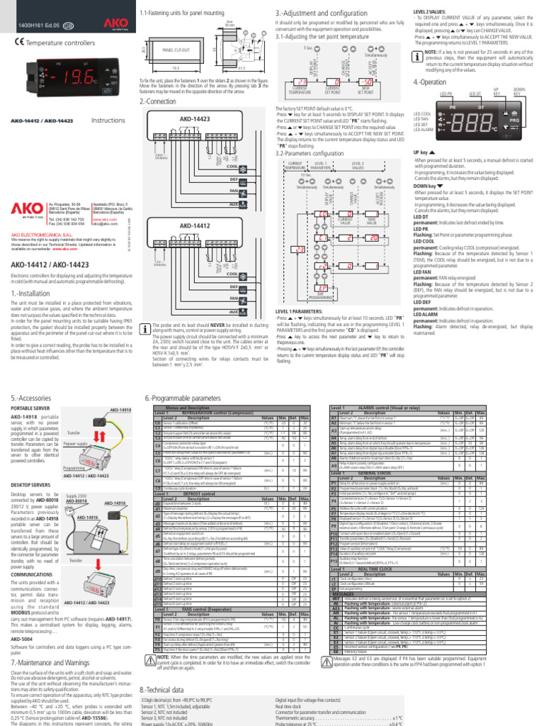 4.-Operation: AKO-14412 / AKO-14423 | Download Free PDF | Relay | Electrical Engineering