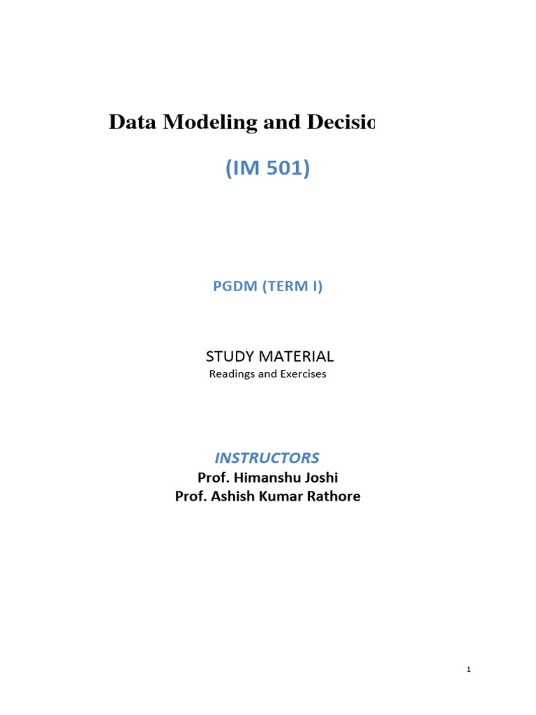 DM - Excel Reading Material 2023 | PDF | Internal Rate Of Return | Net Present Value