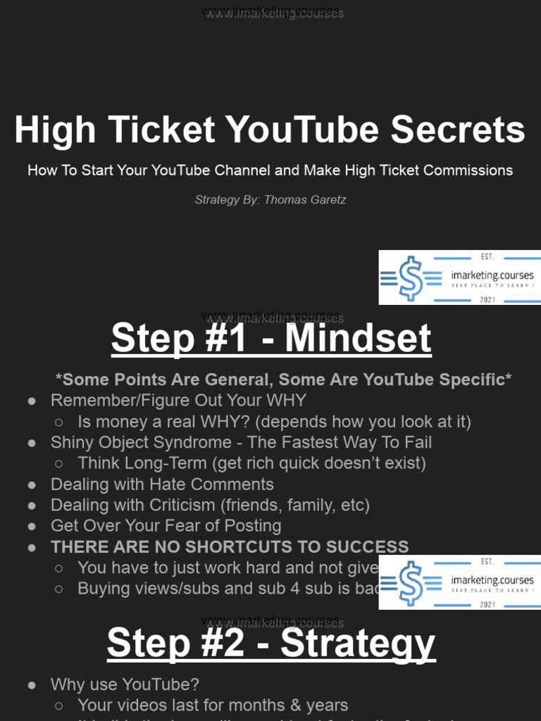 YouTube Success Strategies by Thomas Garetz | PDF | You Tube | Cyberspace