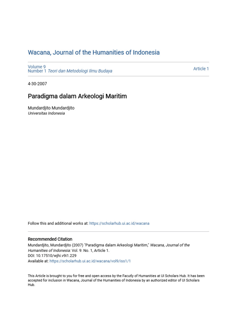 Paradigma Arkeologi Maritim Indonesia | PDF