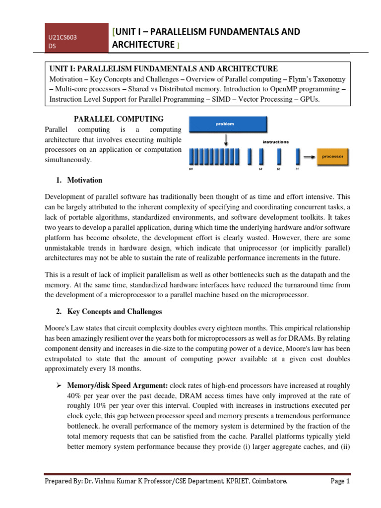 Unit 1 | Download Free PDF | Multi Core Processor | Parallel Computing