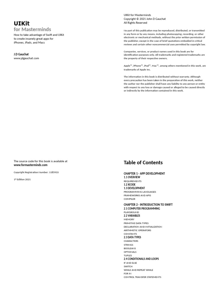 UIKit For Masterminds 4page | PDF | Integer (Computer Science) | Xcode