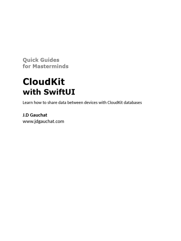 CloudKit With SwiftUI | PDF | I Cloud | Databases