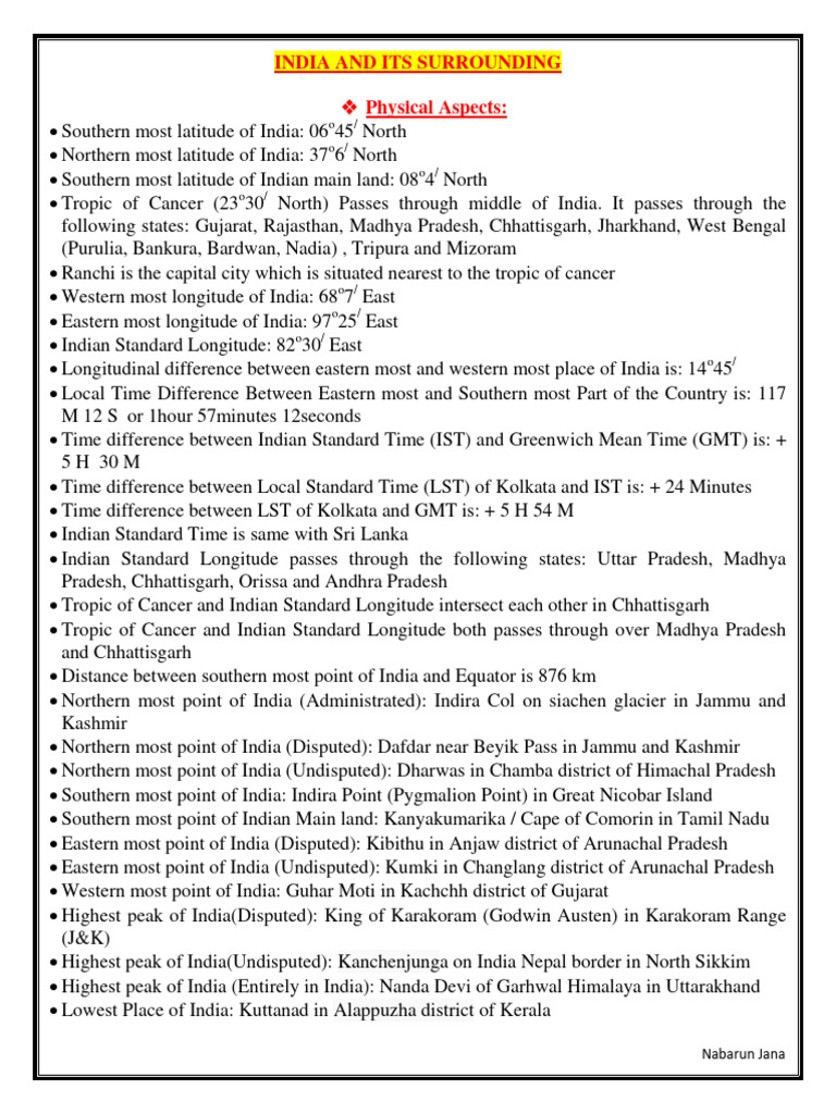 Geography Note For India and Its Surrounding W.B.C.S Ugcnet Upsc Exam ...